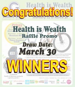 Health & Wellness Raffle Promo winners – Gaisano Capital