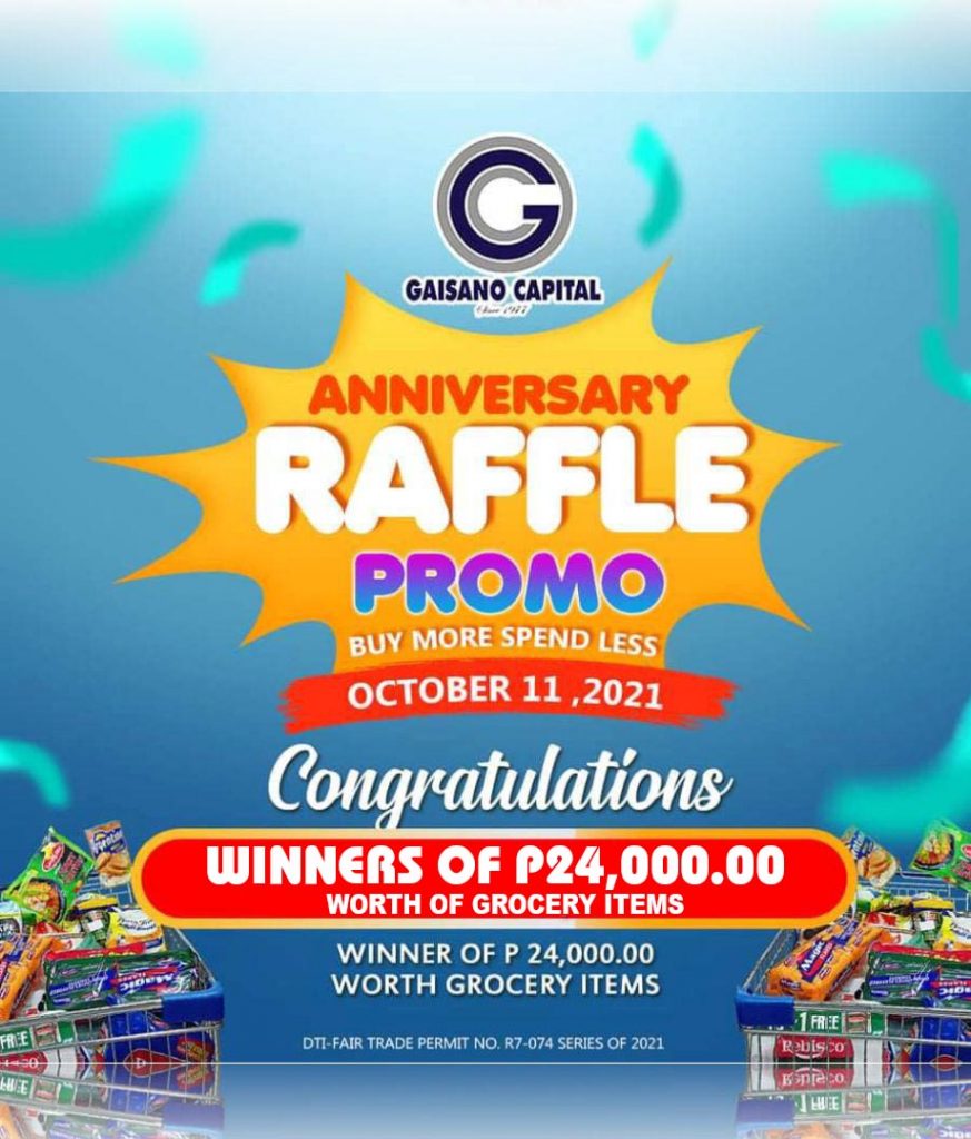 Anniversary Raffle Promo Winners (1 Year Free Groceries) – Gaisano Capital