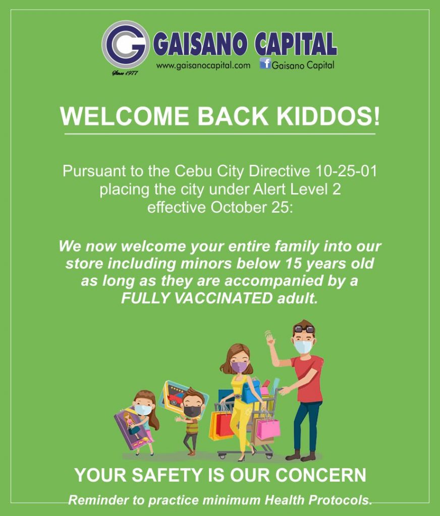 WELCOME BACK! – Gaisano Capital