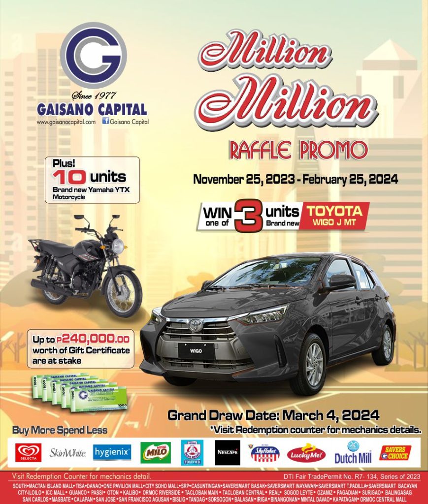 Million Million Raffle Promo Grand Draw – Gaisano Capital
